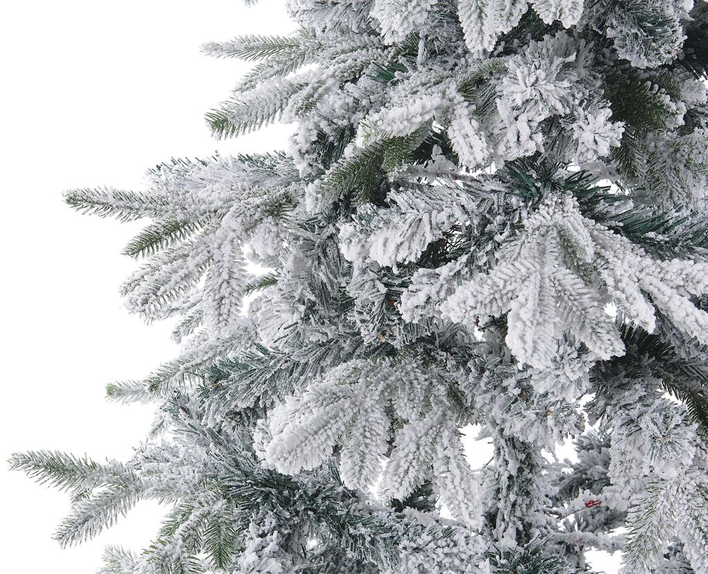 Zasněžený umělý vánoční stromek 180 cm bílý TOMICHI Beliani