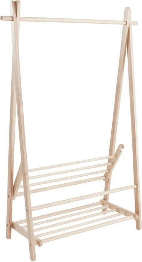 Stojan na oblečení z borovicového dřeva ve světle přírodní barvě 100x150x41 cm Cole – Jotex