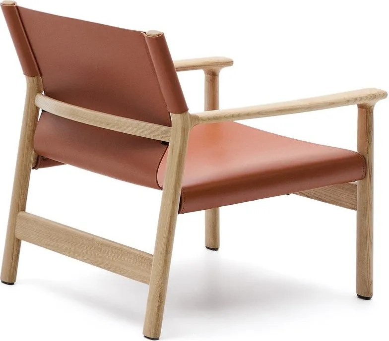 Koňakově hnědé kožené křeslo Jan – Kave Home