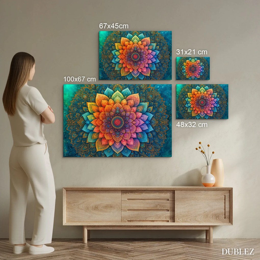 DUBLEZ | Zářivá mandala na zeď - Obraz | UV tisk, Premium