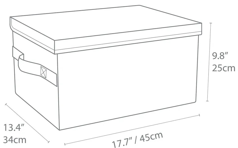 Béžový látkový úložný box s víkem 45x34x25 cm Soft Storage – Bigso