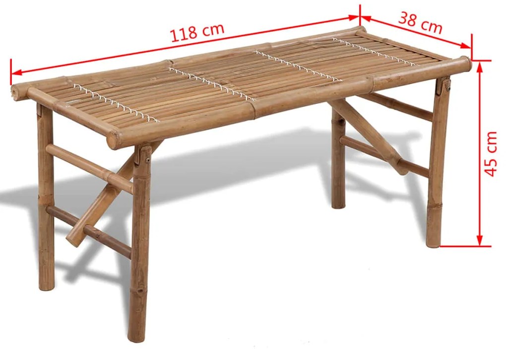 vidaXL Marketos Skládací zahradní lavice 118 cm bambus