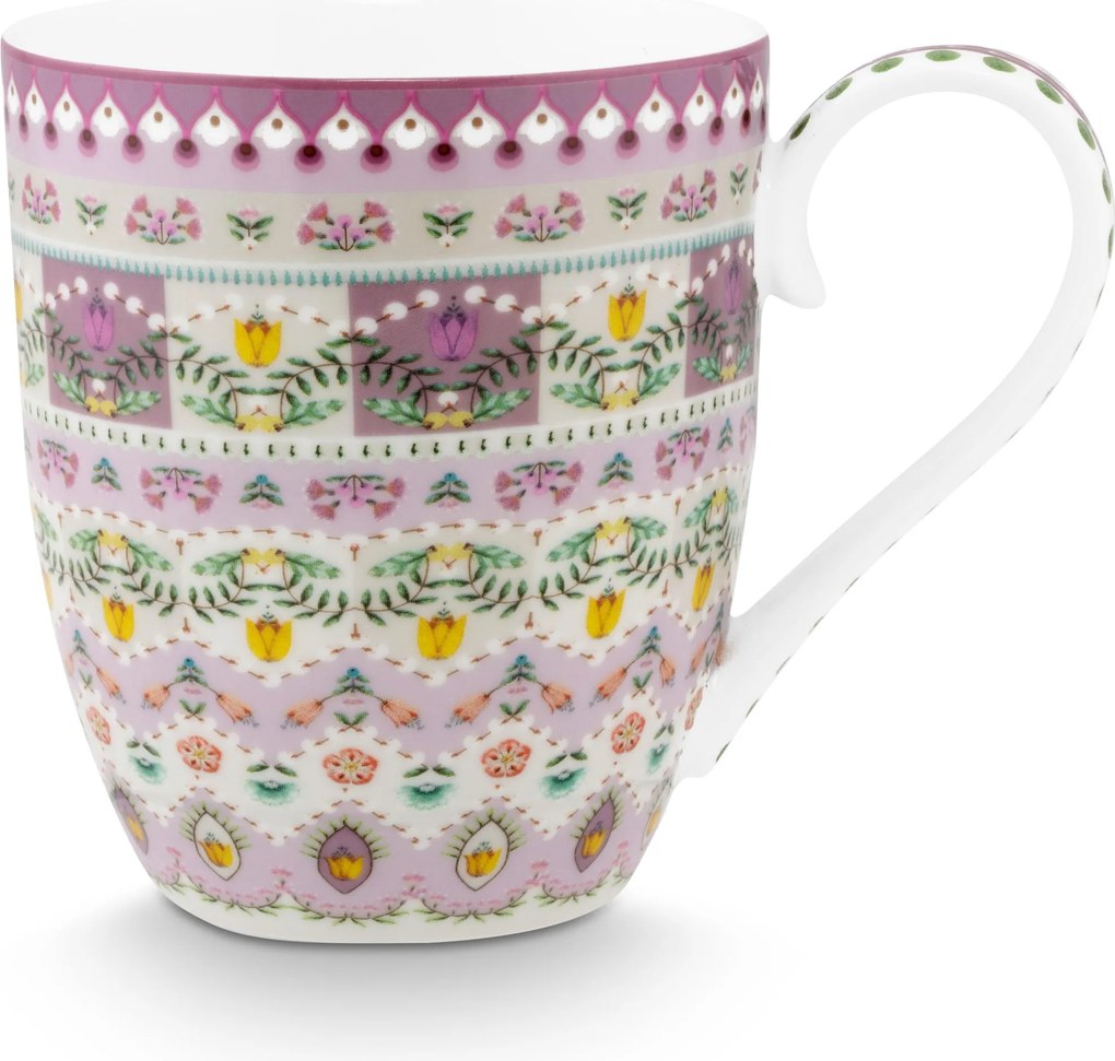 Pip Studio Lily & Lotus sada 2 hrnků 440ml, lila (sada 2 hrnků v dárkovém balení)
