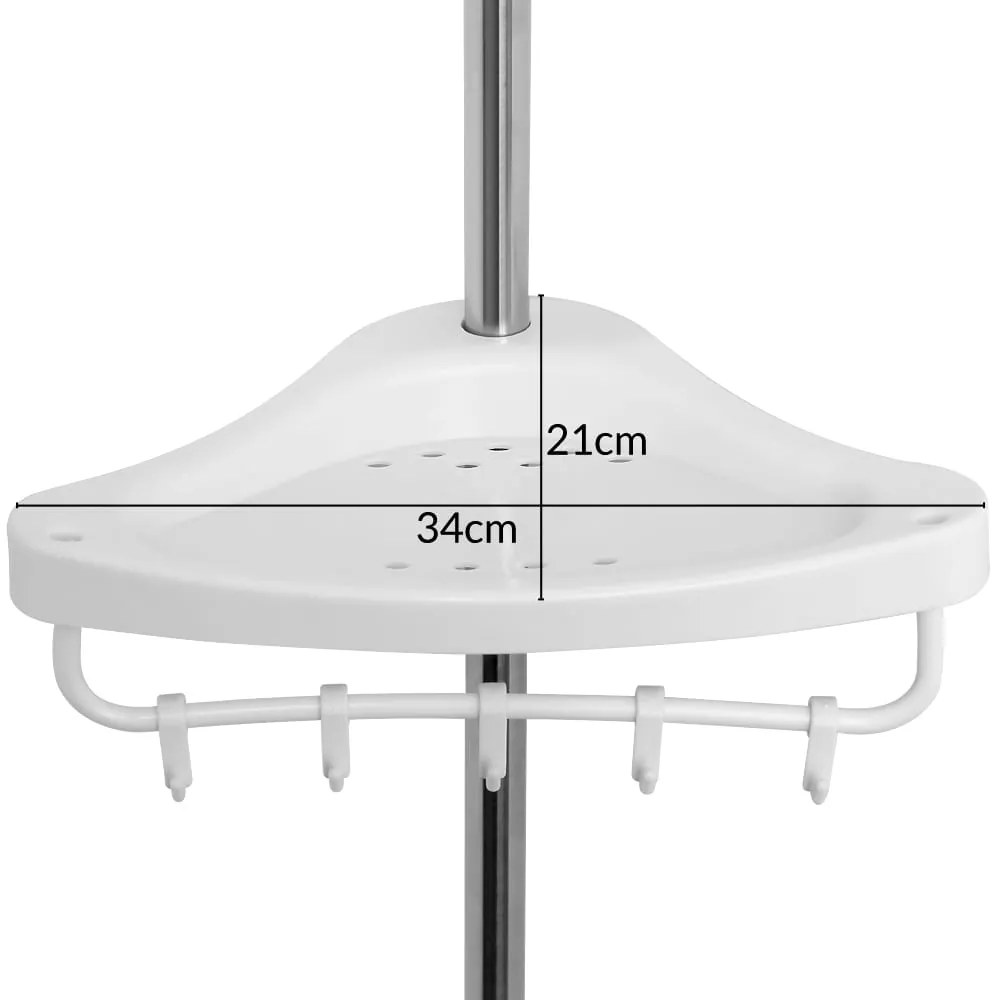 Teleskopický regál do sprchy DELMO, 92-306 cm, bílá Deuba