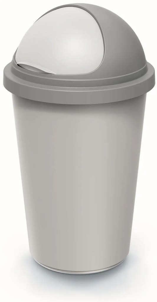 Odpadkový koš COMPACTO ROLL 50 L popelavě šedý/světle šedý