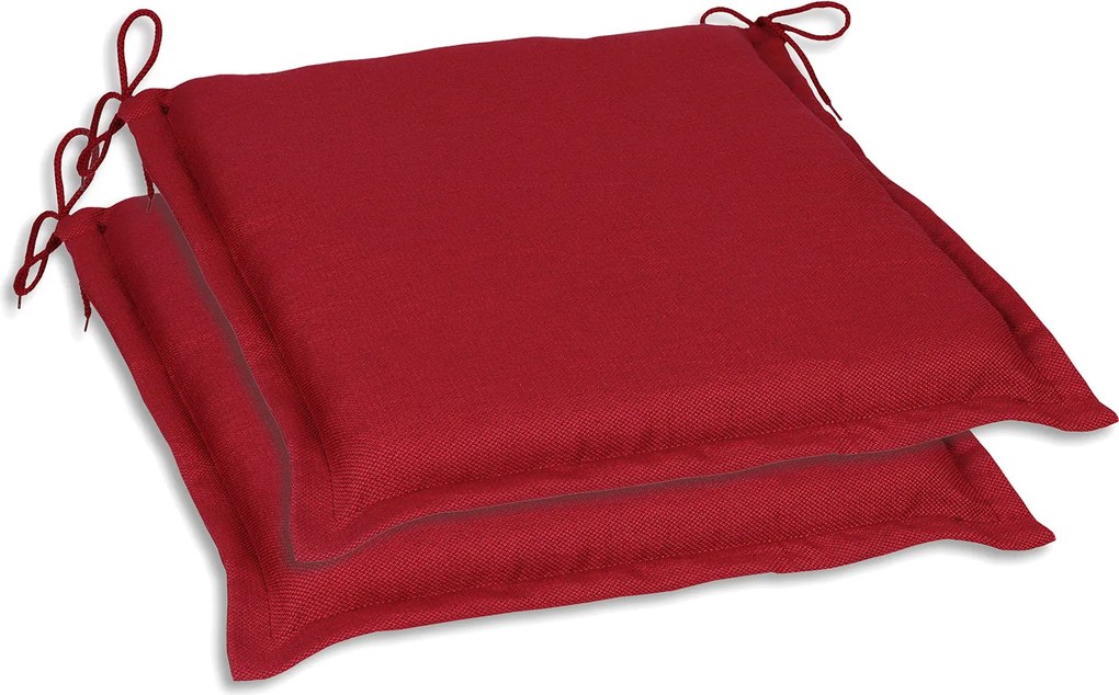 Go-De Textil Sada zahradních podsedáků Uni (polštářek, 5 cm, 2 kusy, třešňová červená)