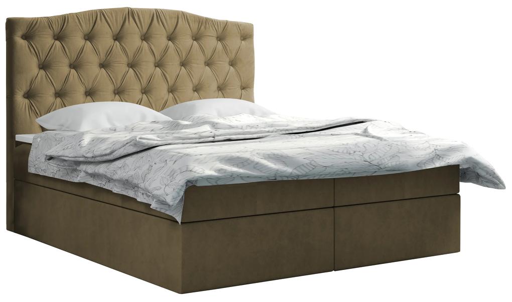Eka Kontinentální čalouněná postel Exclusive - Fresh (120x200 cm) Barva látky - Fresh: Světle béžová (01)