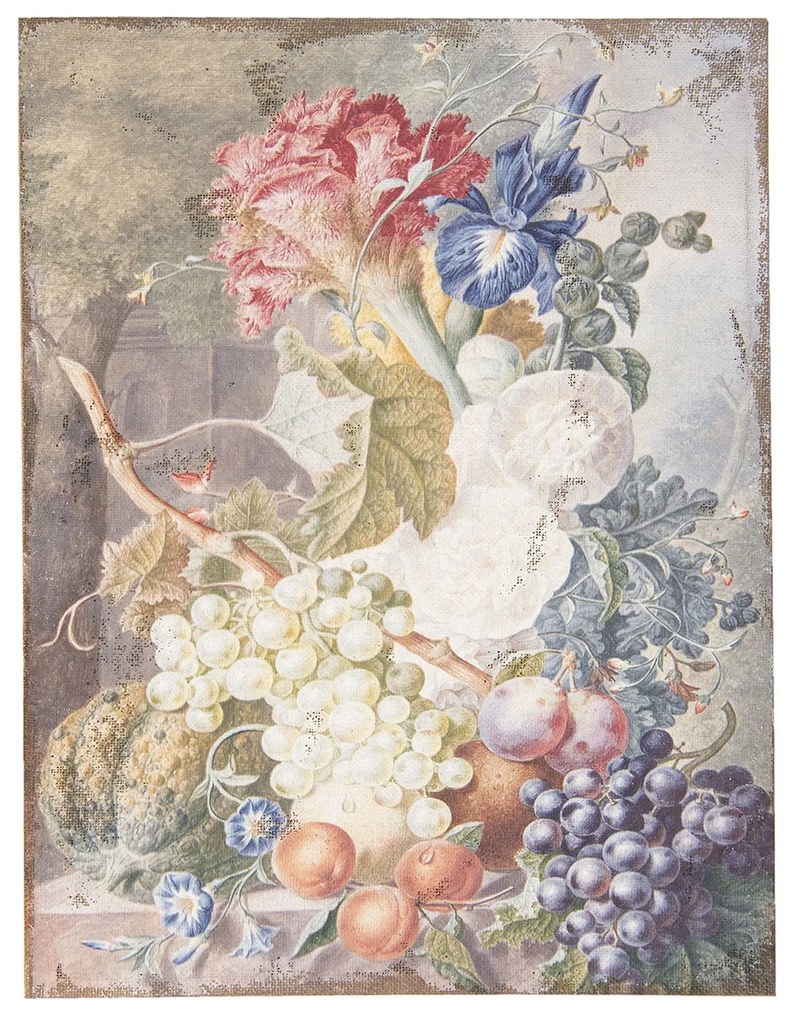 Vintage obraz s motivem ovoce a květin - 55*3*73 cm