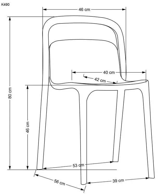 Plastová židle LESLIE — černá Halmar