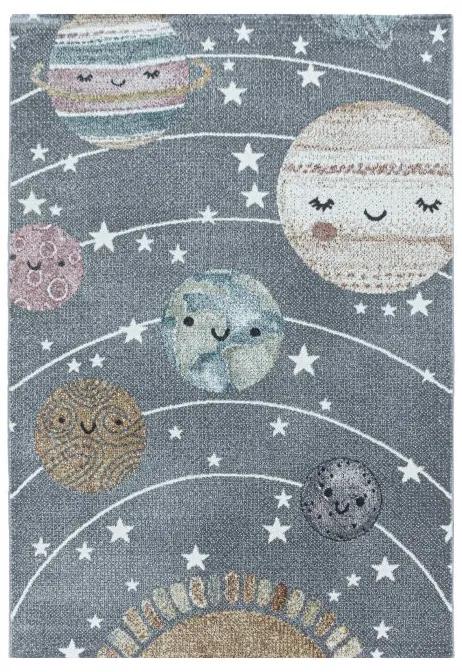 Vopi | Dětský koberec Funny 2105 grey - 80 x 150 cm