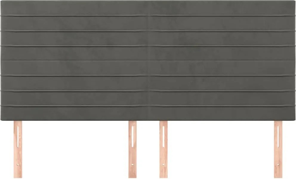 Čelo postele tmavě šedé 200x5x118/128 cm sametové 3116539