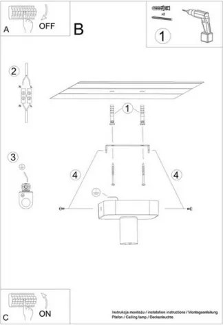 Stropní svítidlo SOLLUX TAVO 1 E27 1x15W bez žárovky SL.1156