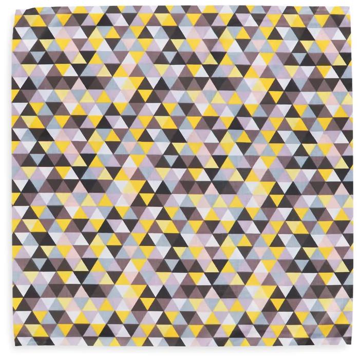 Biante Bavlněný šátek Sandra SA-218 Žluto-hnědo-růžové trojúhelníčky 55 x 55 cm