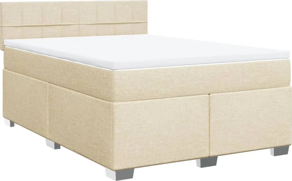 Box spring postel s matrací krémová 140x200 cm textil 3288216