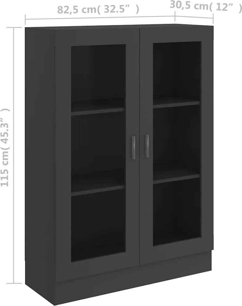 vidaXL Vitrína 82,5 x 30,5 x 115 cm kompozitní dřevo [802755] Barva: dub artisan