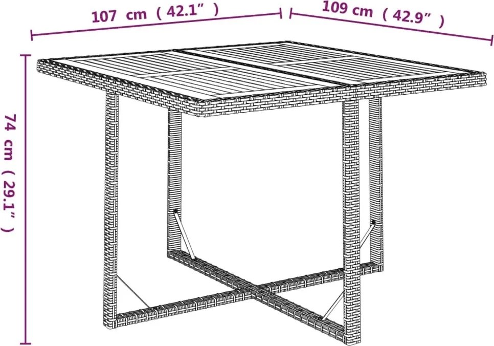 vidaXL 5dílný zahradní jídelní set s poduškami polyratan [3095518] Barva: Hnědo-černá