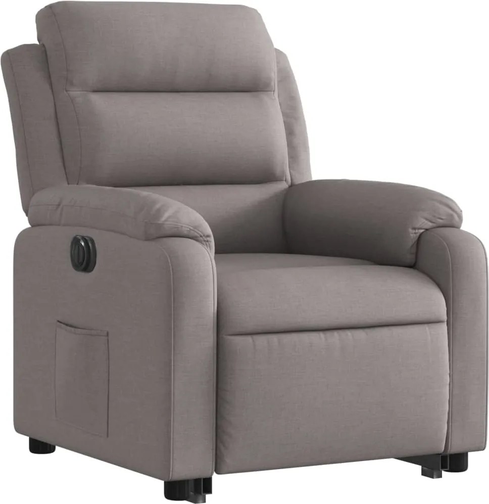 Elektrické zvedací polohovací křeslo taupe textil 3205012