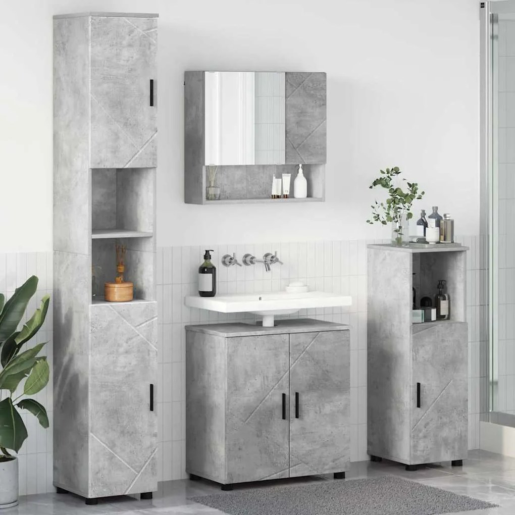 Sada koupelnového nábytku 4 ks Betonově šedá 61 x 35 x 64 cm 3392966