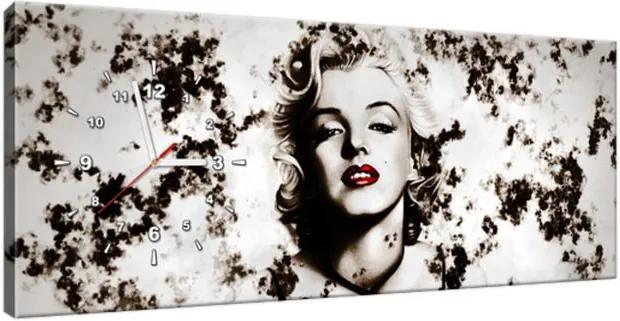 Tištěný obraz s hodinami Tajemná Marilyn Monroe 100x40cm ZP2567A_1I