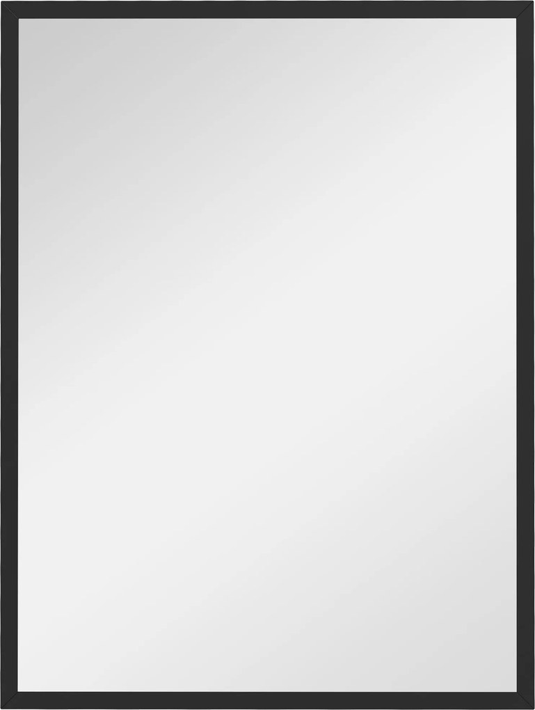 HOMCOM Obdélníkové Zrcadlo se Háčky, Zrcadlo ve Skle a MDF, 60x80 cm, Černé | Aosom