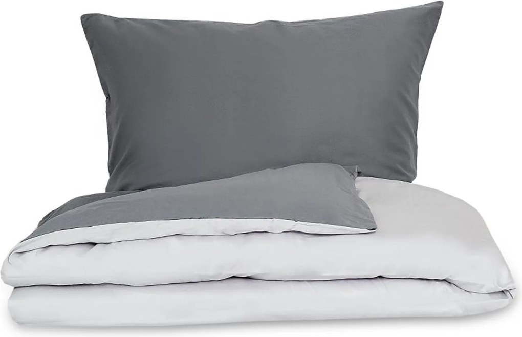 Saténové povlečení LUXURY COLLECTION tmavě šedé/světle šedé - 1x 140/220, 1x 70/90cm