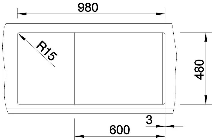 Blanco Metra XL 6 S, silgranitový dřez 1000x500x190 mm, 1-komorový, šedá vulkán, BLA-527307