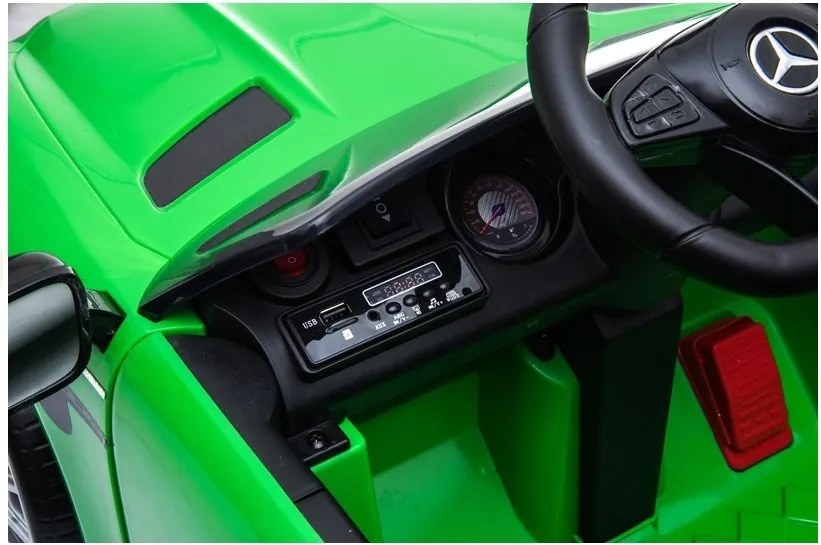 LEAN CARS Elektrické autíčko Mercedes GTR zelené, LED, MP3