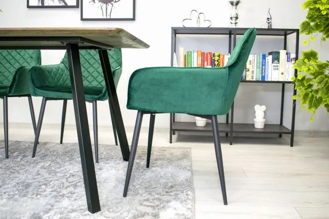 Set dvou jídelních židlí NOLA zelené (černé nohy) 2ks