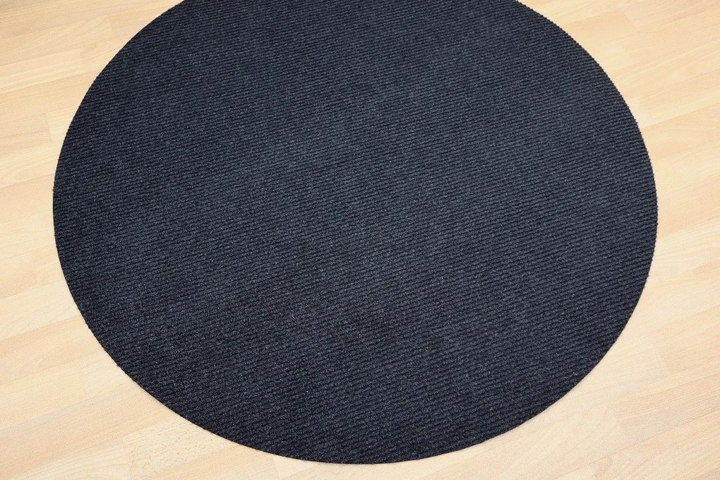 Vopi, Kusový koberec Quick step antracit kruh, 80x80 (průměr) kruh, šedá, chodba / předsíň