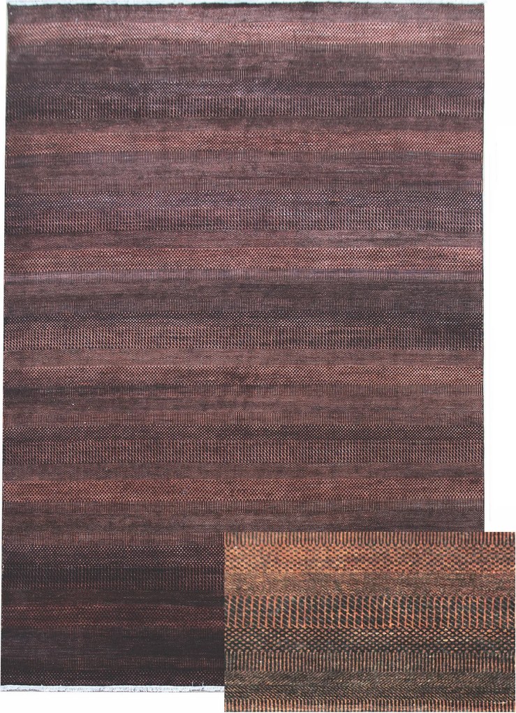 Ručne viazaný kusový koberec Diamond DC-MCN Black / rust, 365x550, červená, chodba / predsieň, Diamond Carpets India