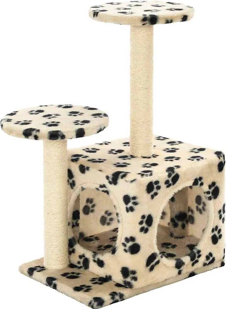 Škrabadlo pro kočky sisalové sloupky 60 cm béžový s potiskem 170520