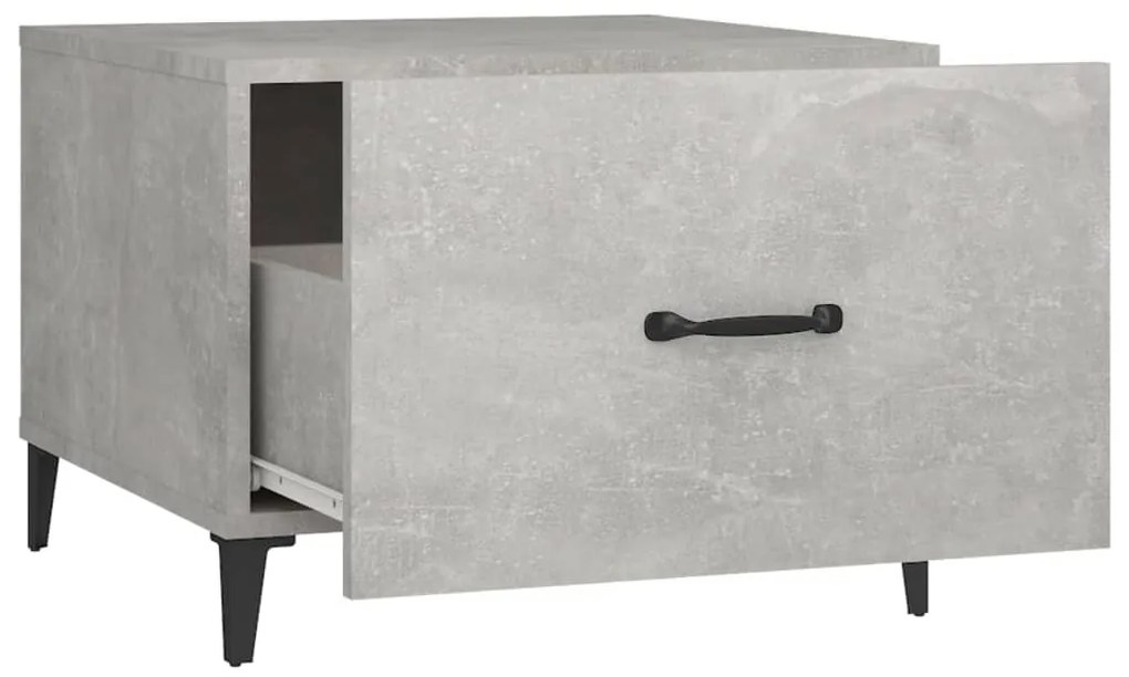 Konferenční stolek s kovovými nohami betonově šedý 50x50x40 cm - Default Title