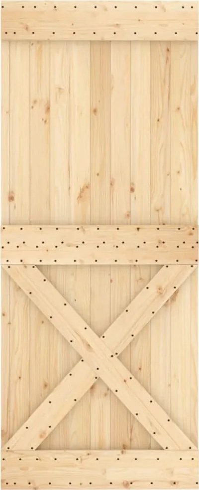vidaXL Posuvné dveře s kováním 85 x 210 cm masivní borové dřevo [3203193]