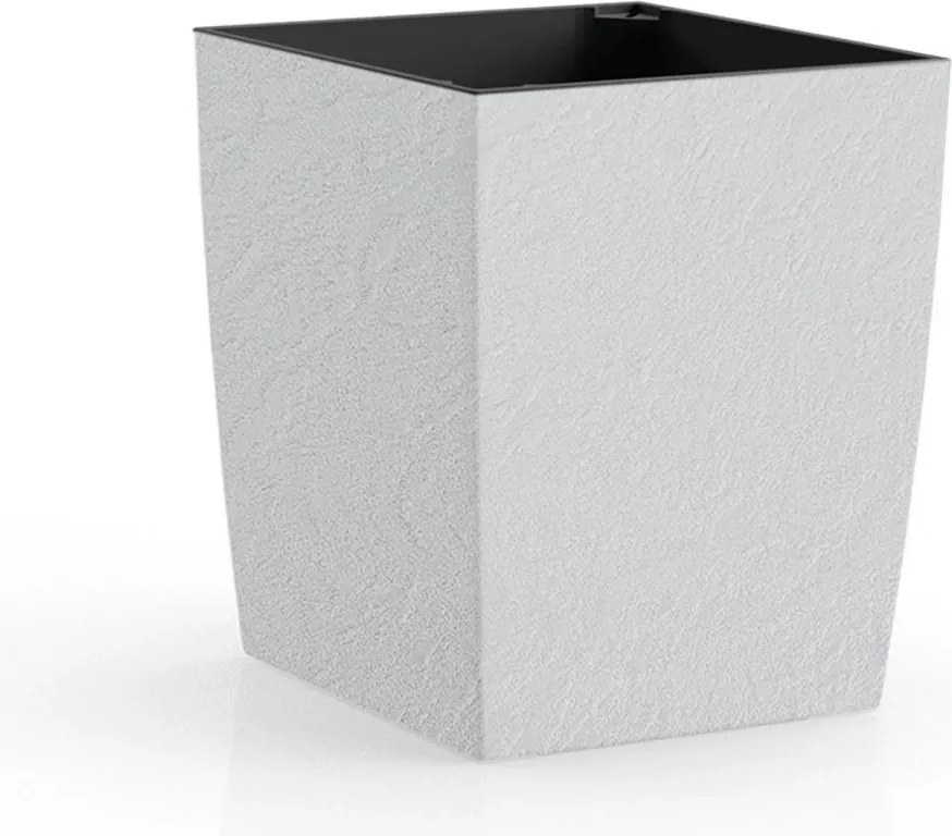 Plastkon Květináč Eliot Stone bílý 28,4 x 28,4 x 34,1 cm