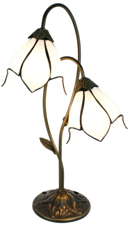 Bílá stolní lampa Tiffany Folwia White – 35x18x61 cm