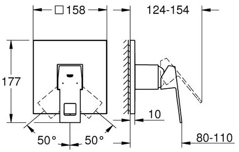 Grohe Eurocube Sprchová baterie, Hard Graphite 24061AL0