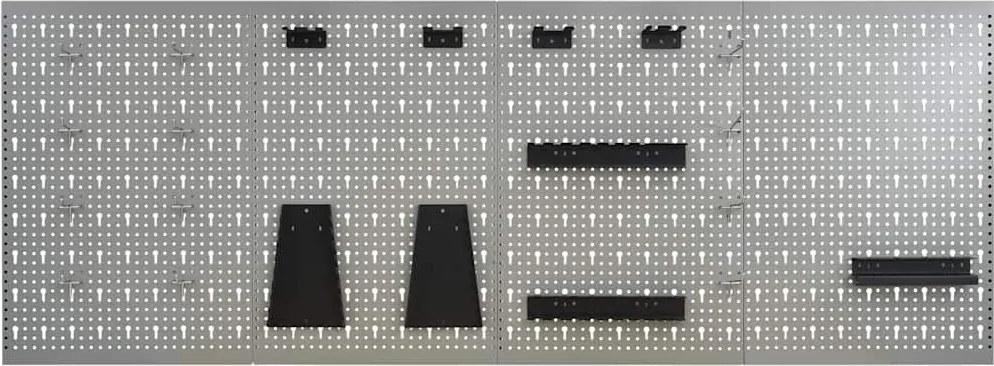 Nástěnné děrované panely 4 ks 40 x 58 cm ocel 145352