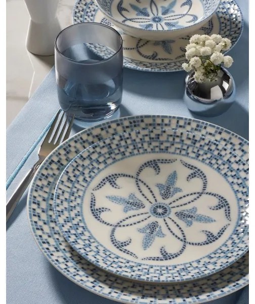 Jídelní sada 24 ks modrá/porcelán