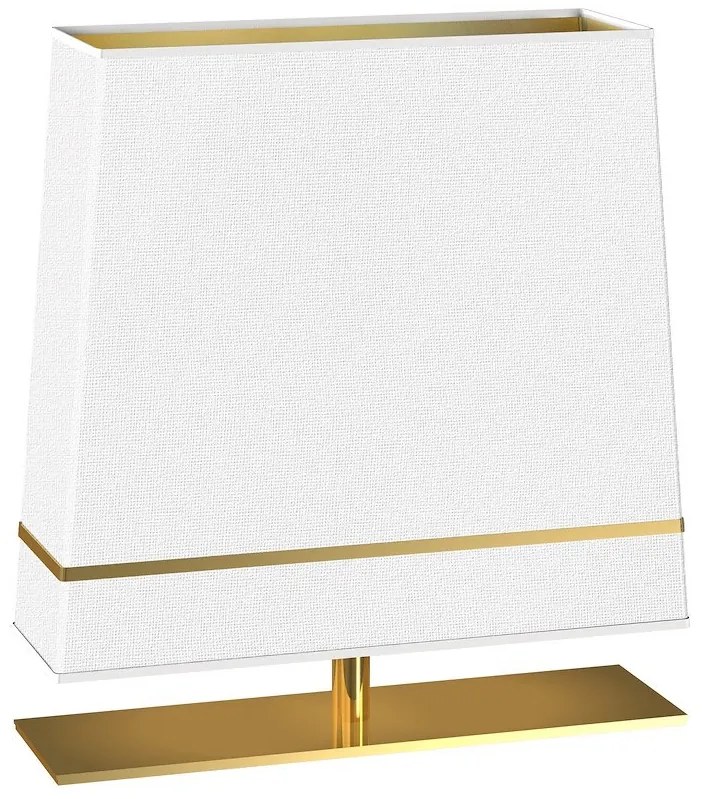 Stolní lampa Volans, 1x bílé/zlaté textilní stínítko, g