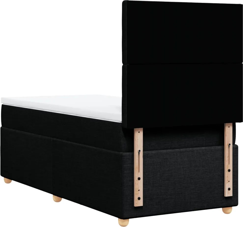 Box spring postel s matrací černá 100 x 200 cm textil 3291207