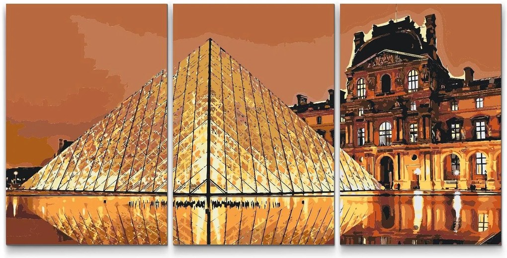 Painting queens painting queens malování podle čísel - louvre (sada 3 ks), 60 × 80 cm, na rámu