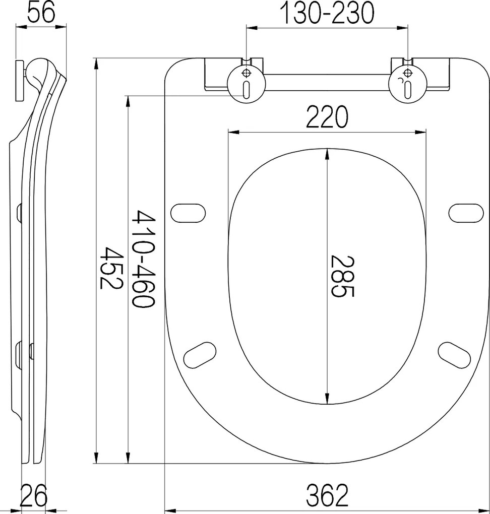 Sapho Edita 1703-458 sedátko SLIM Soft close bílé