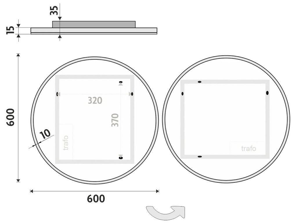 Nimco Kulaté LED zrcadlo pr. 600 - ZP 26000R