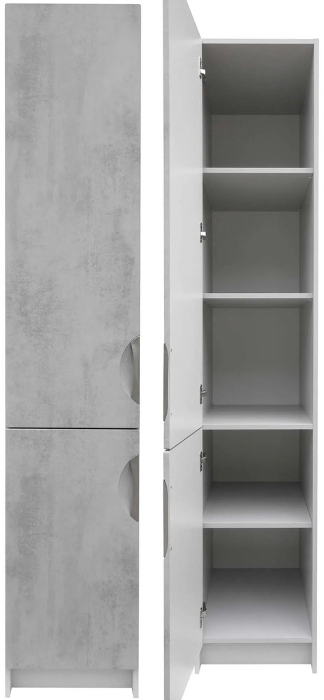 Kuchyně Macháček potravinová skříň 40 cm levá barva beton korpus šedý