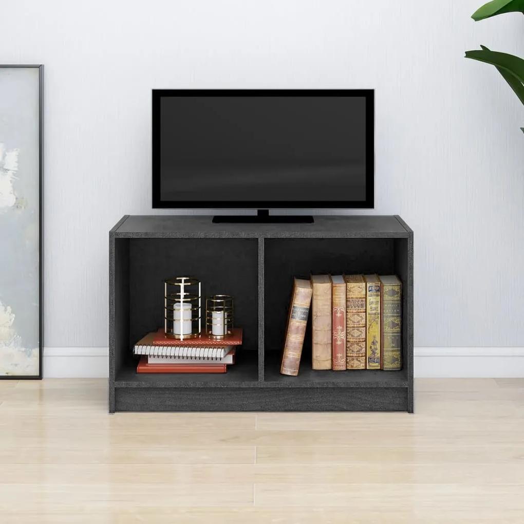 TV stolek šedý 70 x 33 x 42 cm masivní borové dřevo - Default Title