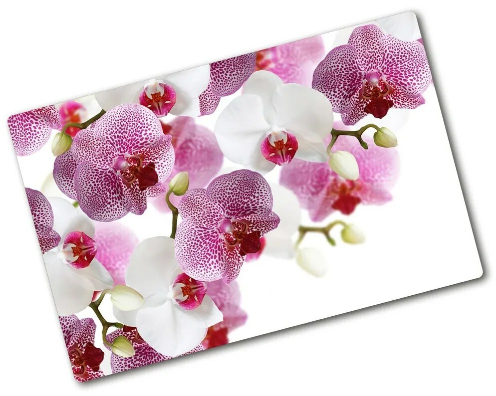 Wallmuralia Deska na krájení skleněná Orchidej 80x52 cm