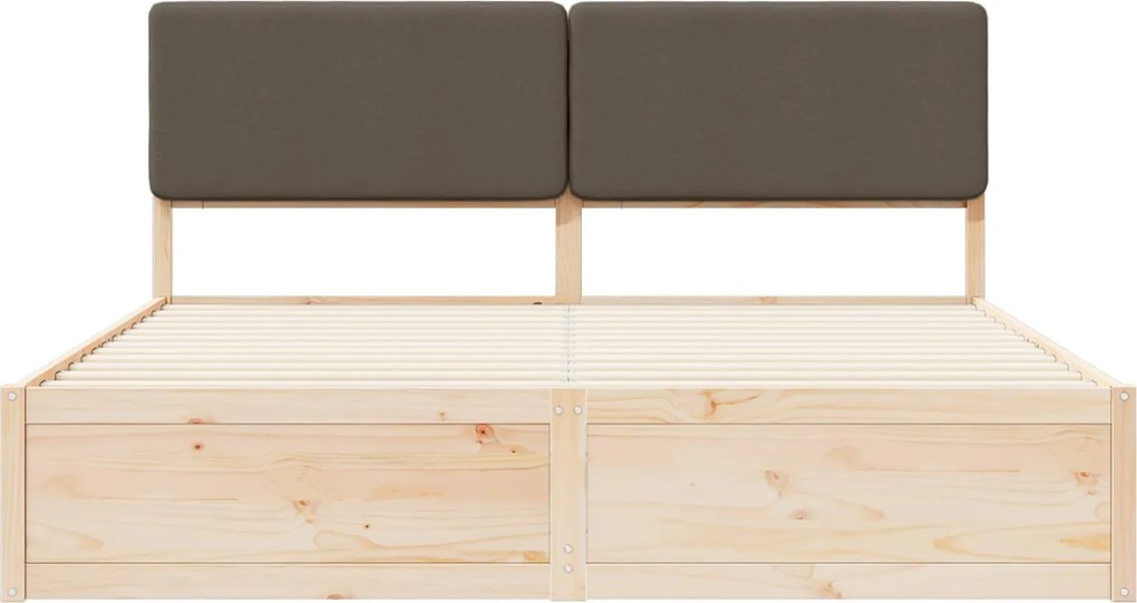Rám postele s čalouněným čelem s čelo Taupe 200 x 200 cm 3398142