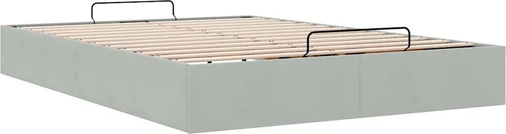 Osmanský rám postele bez matrace světle šedý 140x190 cm samet 3310961