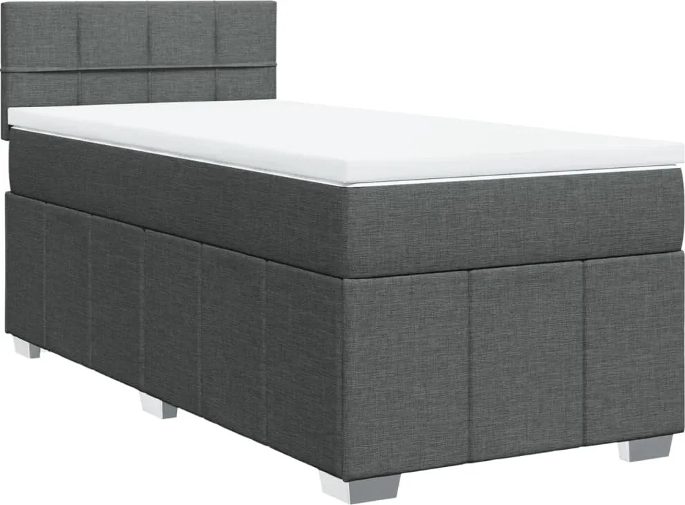 Box spring postel s matrací tmavě šedá 80 x 200 cm textil 3289196