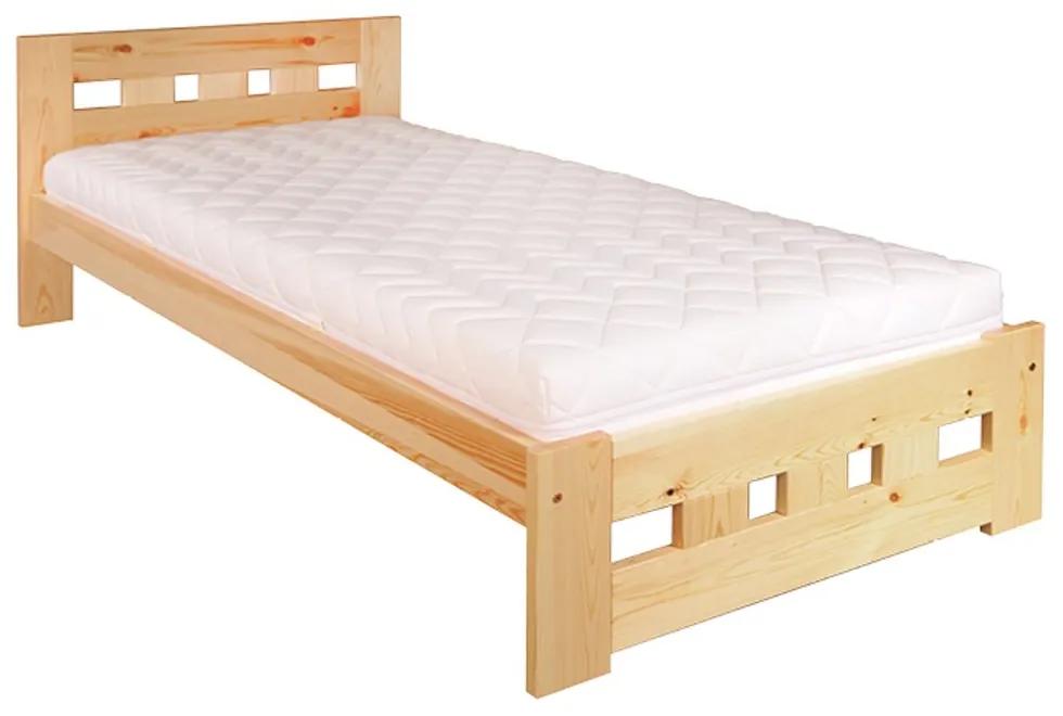 Drewmax Borovicová postel LK145 100 x 200 cm - šedé